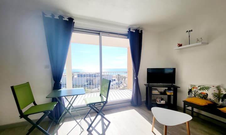 Vue Mer- Studio 4 Personnes à 50 M De La Plage - Vendres Plage