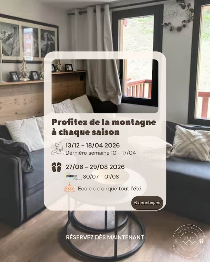 Superbe Appartement Rénové 6 Pers Les Coches - Belle Plagne