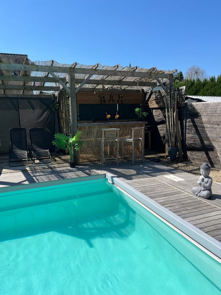 Logement 4* Jacuzzi Et Piscine Chauffée Privée - Bretagne