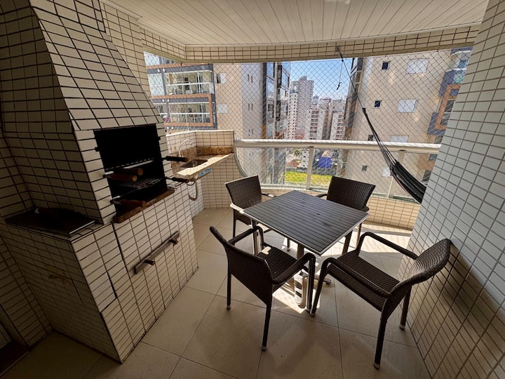 Pé Na Areia-churrasqueira-3 Suítes-2 Vagas Carro - Praia Grande