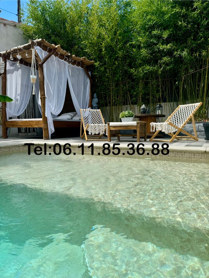 Maison Dans Un Style Bohème Avec Piscine Et Spa - Port-de-Bouc