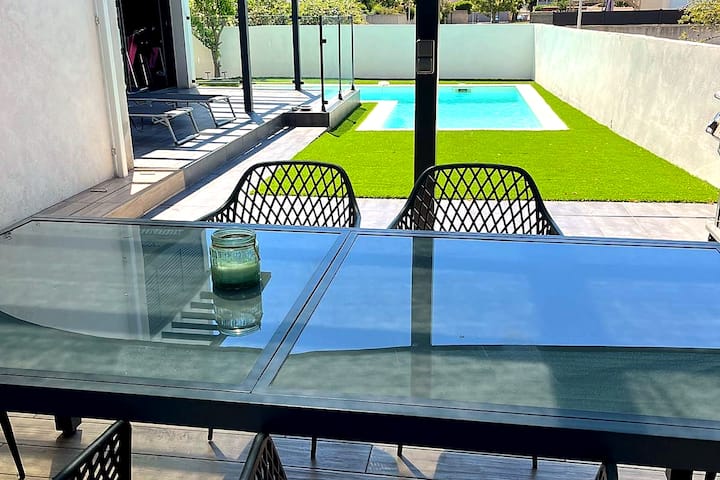 Villa Piscine 8 Pers. Proche Plages & Montpellier - Lattes