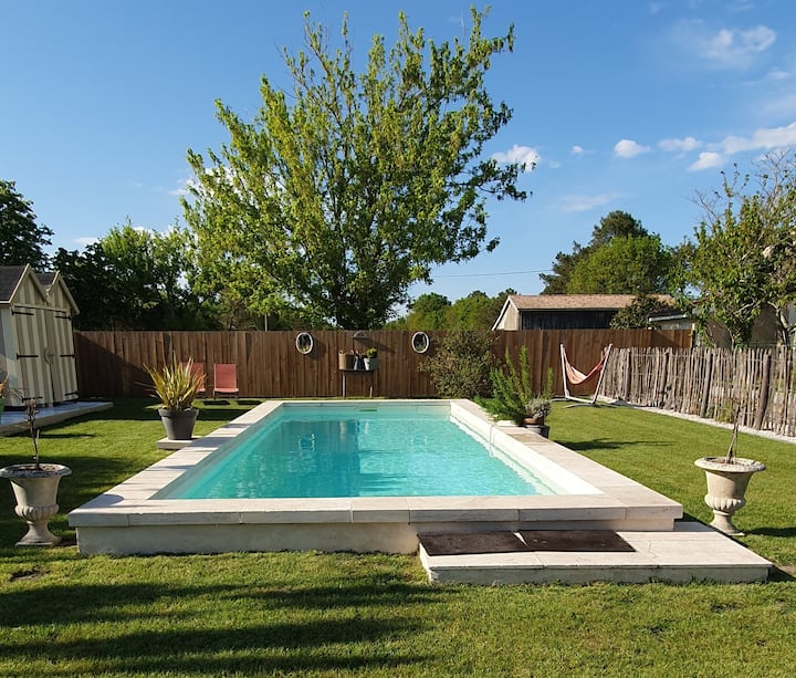 Maison Cosy Avec Piscine Proche Lac, Océan, Vignes - Carcans