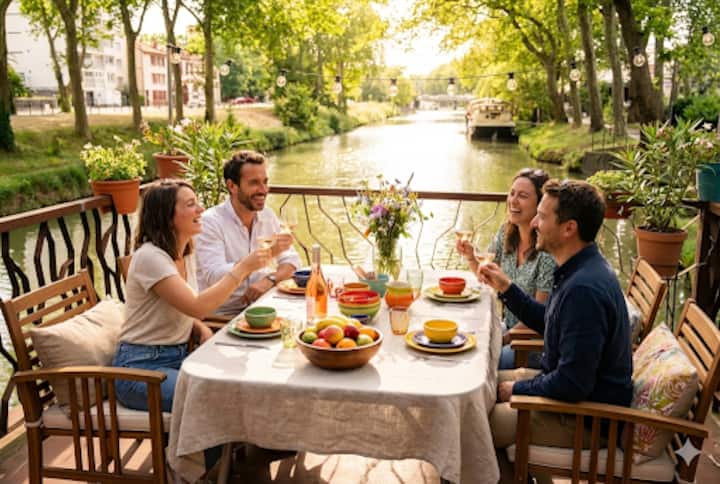 Terrasse Sur L’eau - Péniche Canal Du Midi - Toulouse