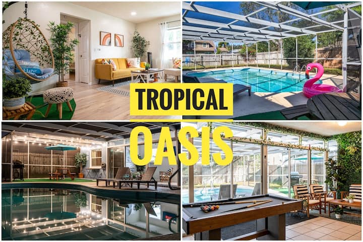 The Tropical Oasis, W/ Solar Heated Pool And Games - Largo, FL