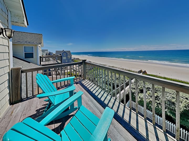 Tipsy Turtle | Ocean Views + Pool! - Topsail Island, NC