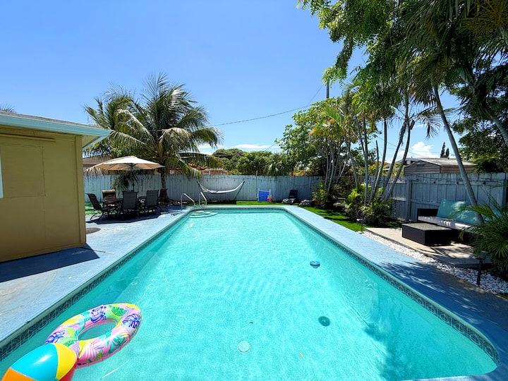🏝Beach Vibe 3-bedroom With Big Pool + Barbecue - Boynton Beach, FL