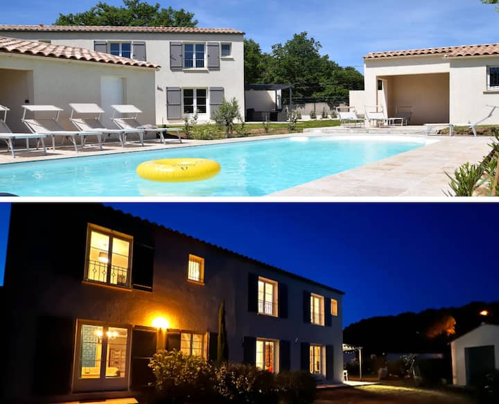 Villa 16 P. Toute éQuipée, Clim, Piscine, Pétanque - Uzès