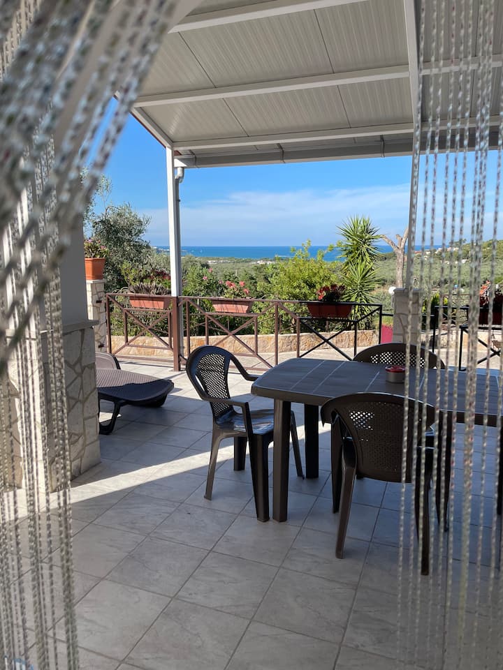 Villaberta_bilocal Ampia Veranda Vista Mare&vieste - Vieste