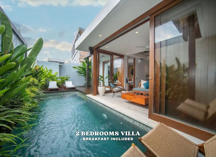 Stylish Cosy 2br Pool Villa Sanur, Enclosed Living - Sanur
