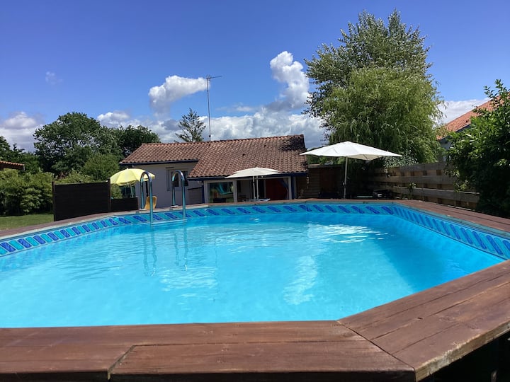 Jolie Maison Piscine Jardin Prox Forêt Plage Com. - Capbreton