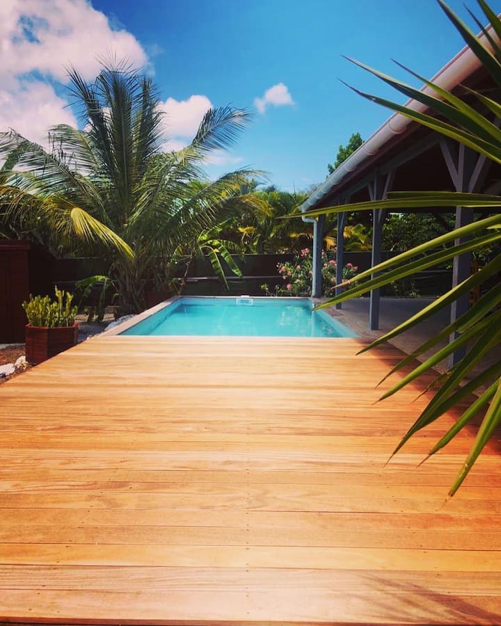 Villa Créole Avec Piscine Bungalow Marie-galante - Marie-Galante