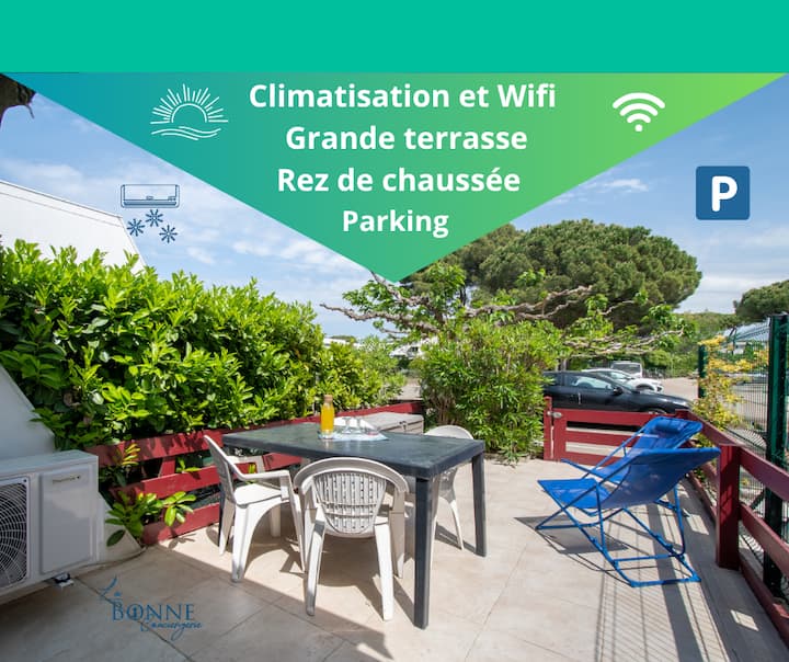 ⭐Le Westy☀️terrasse 🅿️Parking➡️clim☑️mer à 10 Min - La Grande-Motte