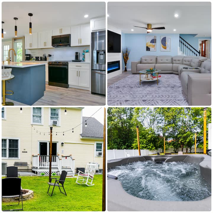 Modern Luxe Getaway Unit With Hot Tub / Fire-pit - Salem, NH