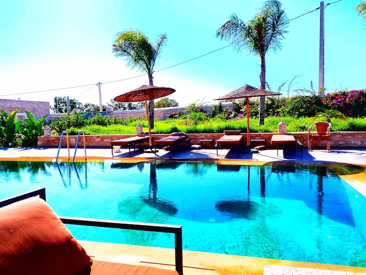 Maison Moderne De Plein Pied Avec Jardin Et Piscine - Marruecos