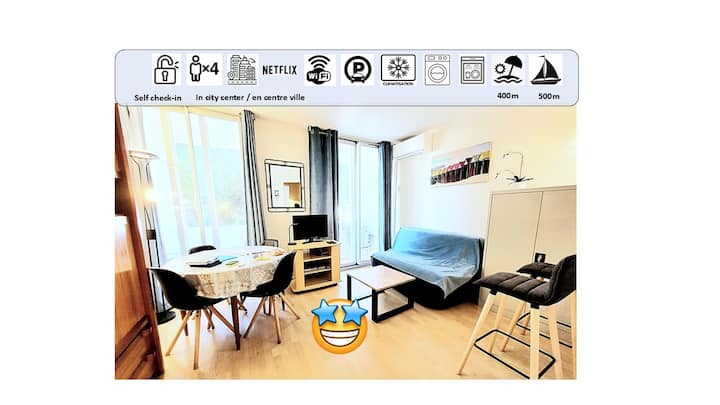 Gd Studio Centre Ville 400m Plage Parkin Wifi Clim - La Grande-Motte