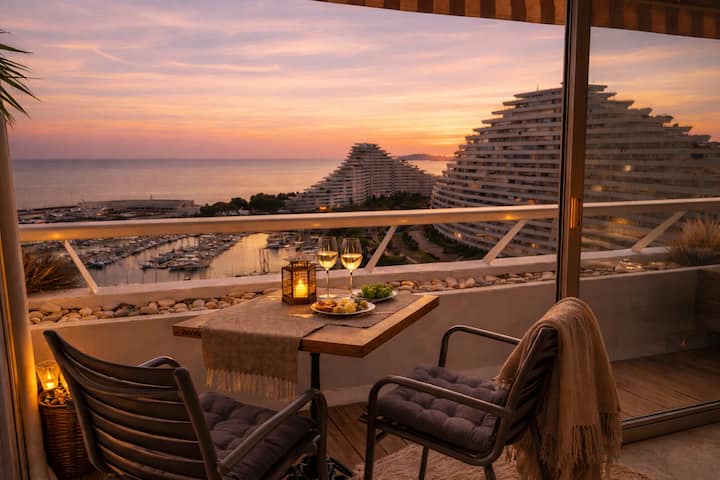 Loft Vue Mer – Terrasse Plein Sud – Marina - Villeneuve-Loubet
