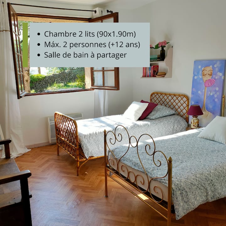 Belle Chambre 2 Lits. B&b. Villa Provençale. - Draguignan