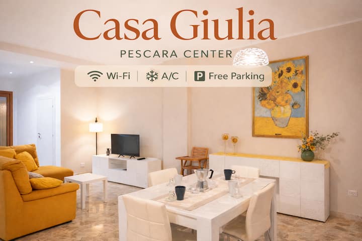 Casa Giulia | Modern 2br • 2 Baths • A/c & Wifi - Pescara