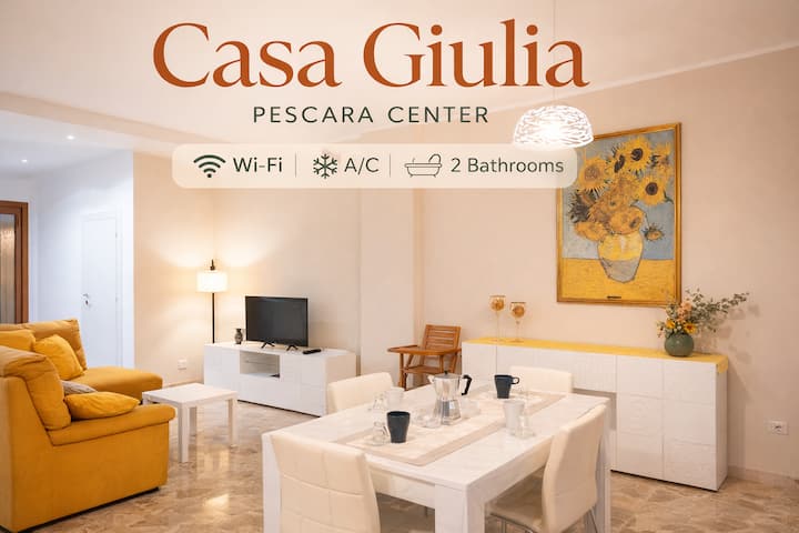 Casa Giulia | Modern 2br • 2 Baths • A/c & Wifi - Pescara