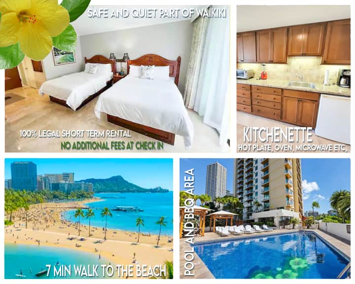 Hotel Luana Waikiki–2 Beds Quiet-safe! Beach Close - Honolulu, HI