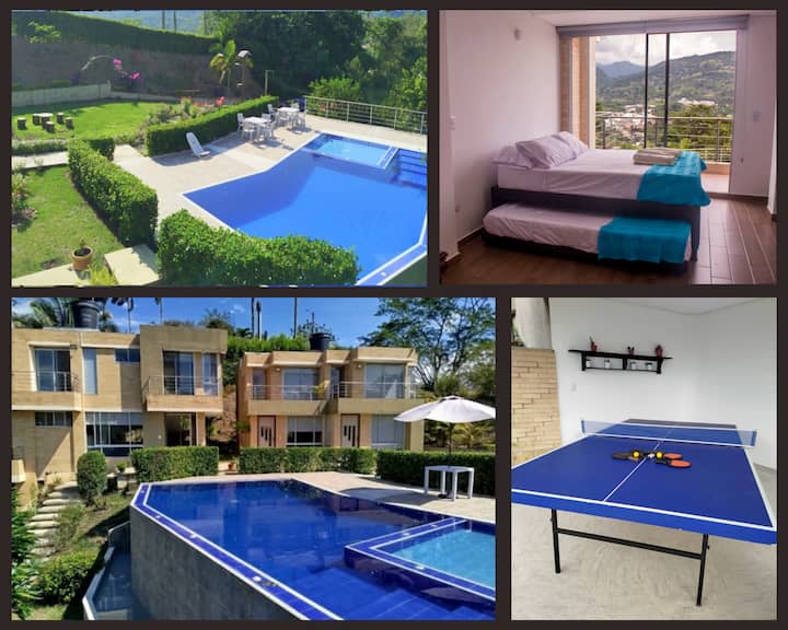 Cozy Loft Familiar | Piscina| Montañas| Central - Villeta