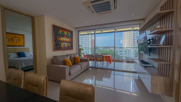 Elegante Apartamento, Gran Terraza, Frente Al Mar - Cartagena