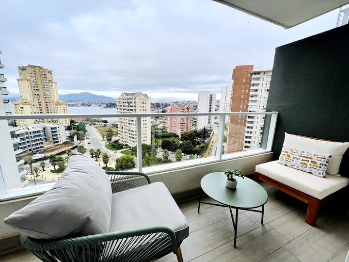 Goldenbeach Ii | Vista Mar, Piscina, Playa, Estac - Concón