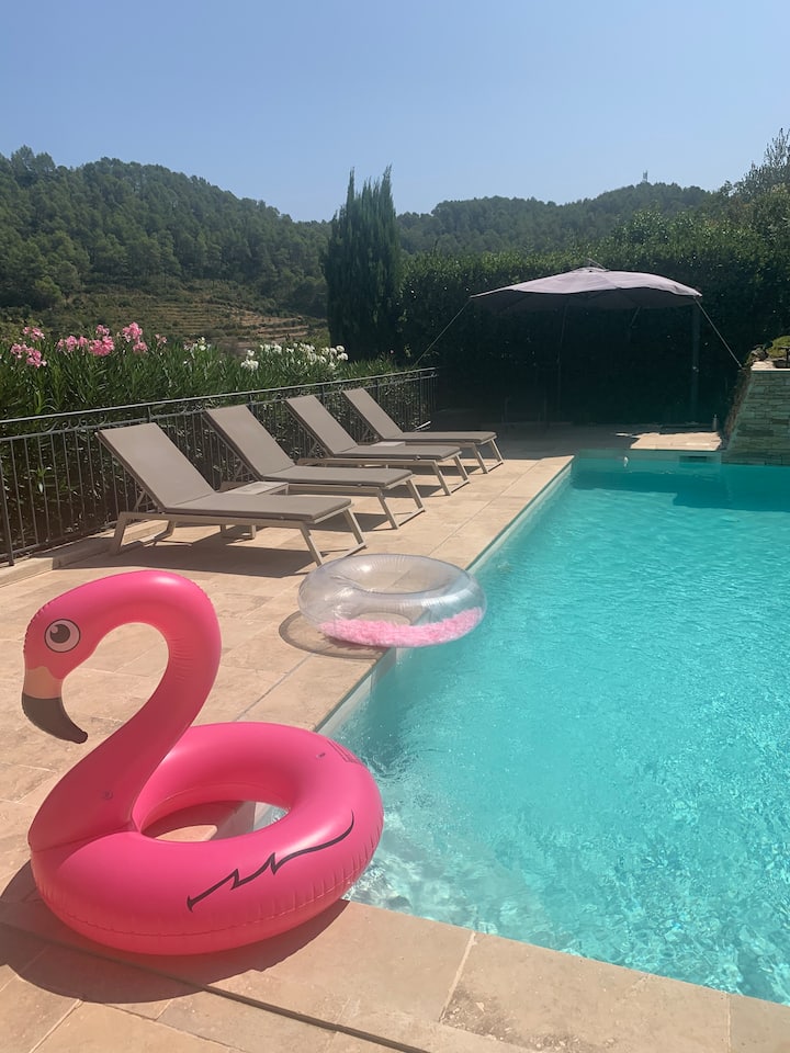 Villa 140 M2 6p,climatisée, Piscine, Pétanque, Vue - Cuers