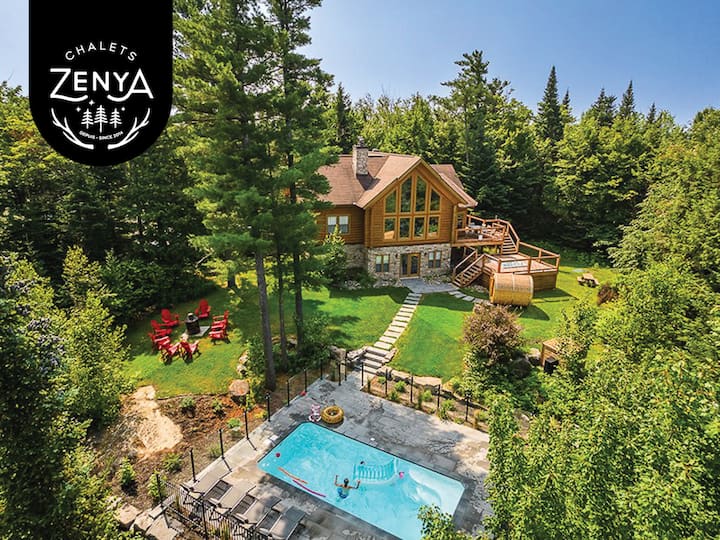 Chalet Red Deer Avec Spa, Sauna Et Piscine Privée - Saint-Sauveur
