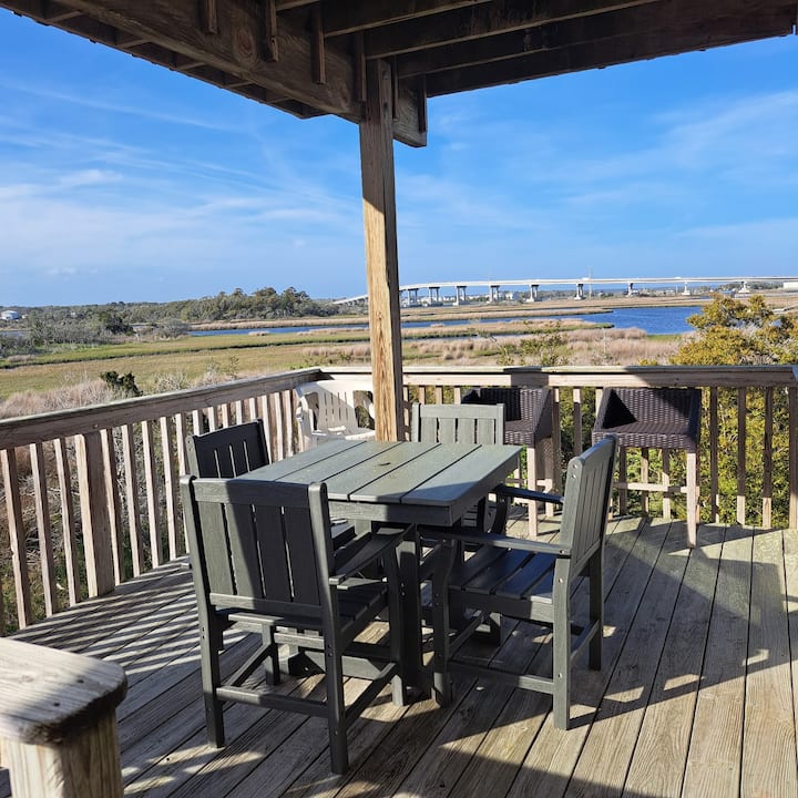 3 Bed/3 Bath Home On Sound W/dock & Beach Access - Topsail Beach, NC