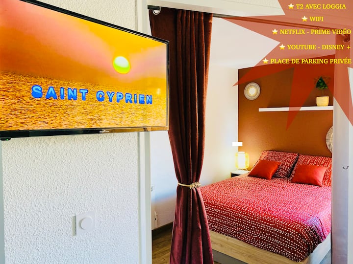 Bel Appartement Aux Capellans Avec Loggia & Wifi - Saint-Cyprien