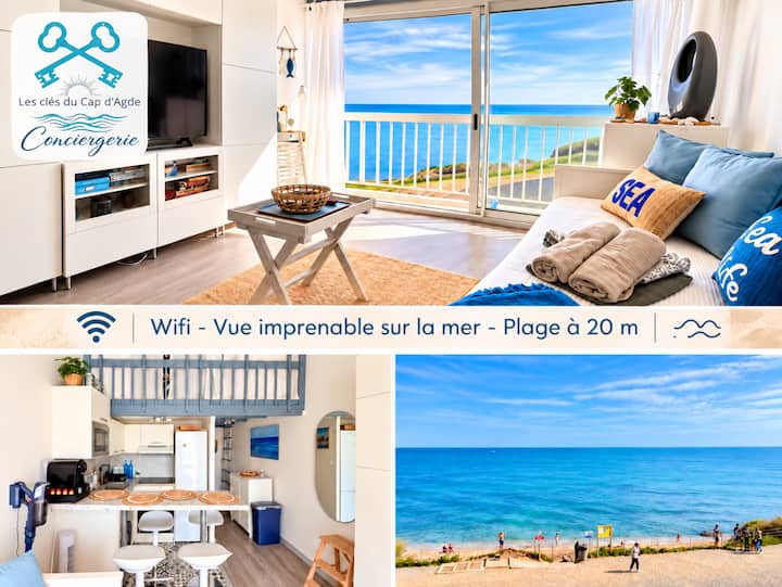 Petite Pépite-vue Pleine Mer-falaises-wifi - Agde