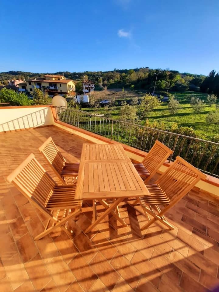 House With Private Terrace And Countryside View - Massa Marittima