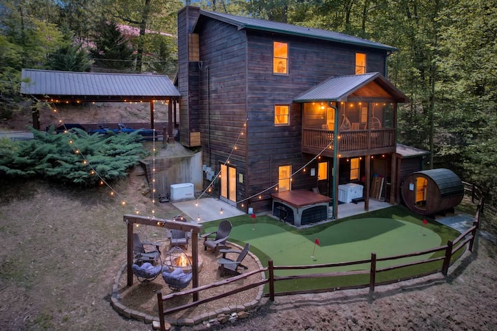 Arcade Cabin With Sauna, Cold Plunge, Hot Tub - Ellijay