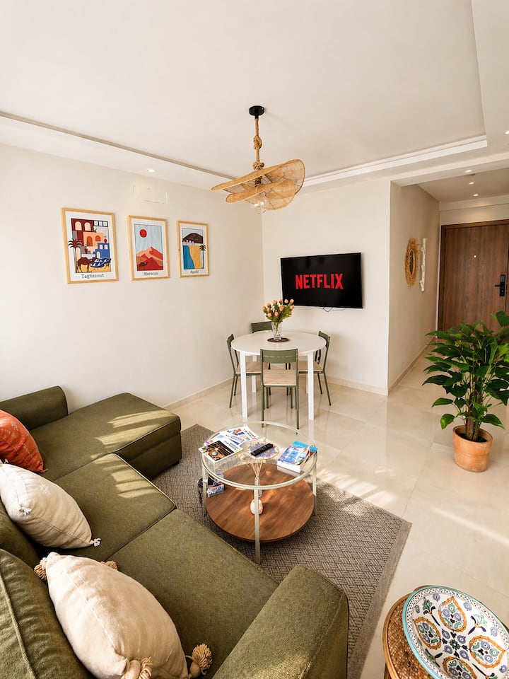 Appartement Impeccable · 4 Pers · Carrefour En Bas - Agadir