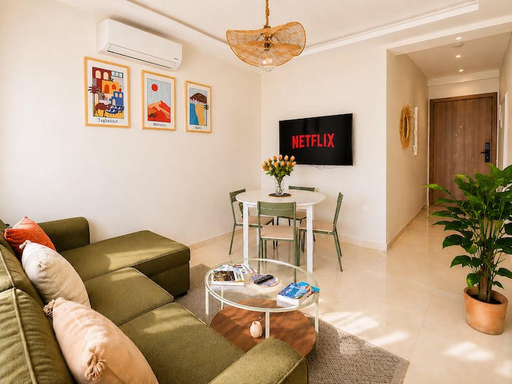 Appartement Impeccable · 4 Pers · Carrefour En Bas - Agadir