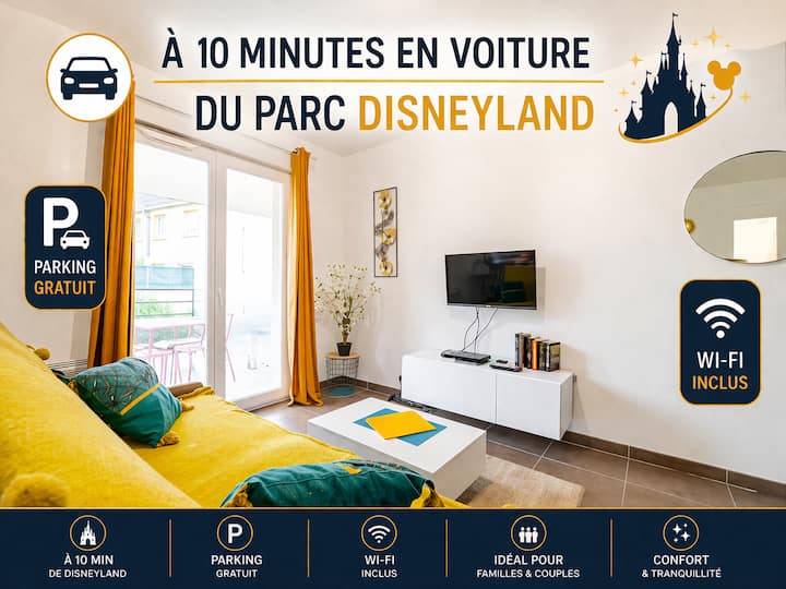 Proche Disney Paris Studio Terrasse  Parking Privé - Montévrain