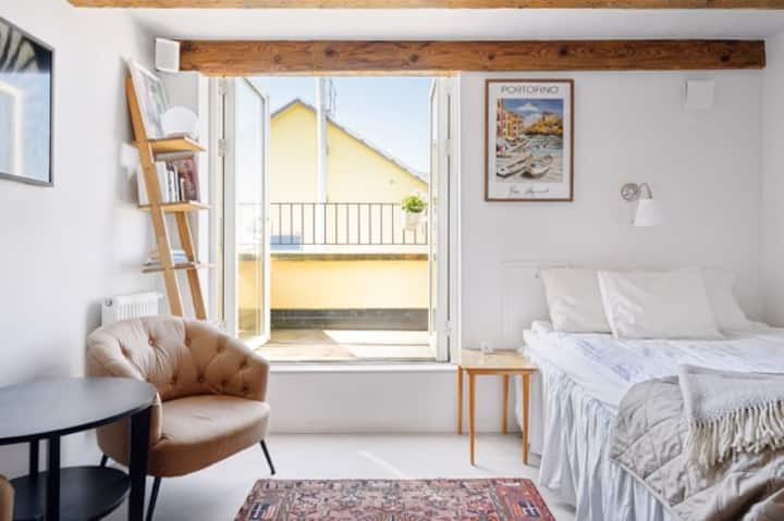 Charmig Och Fräsch Studio Med Stor Balkong - Helsingborg
