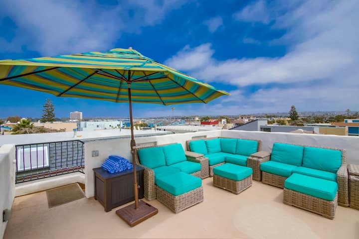 Mission Tides 3 | 6br Mission Beach Rooftop Deck - Mission Beach - San Diego