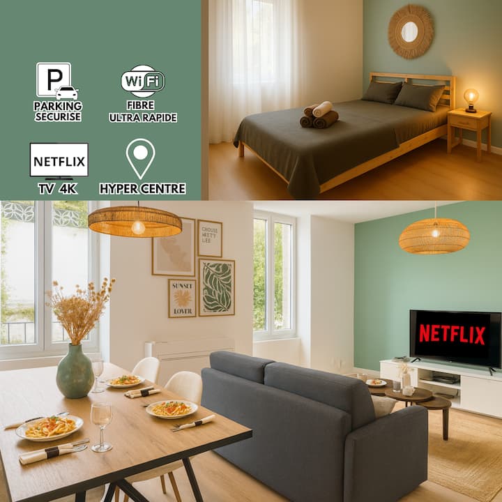 The Cosy Home - Centre-ville - Netflix - Parking - Valence