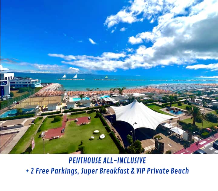 Penthouse Beachfront All Inclusive For Families - Fano