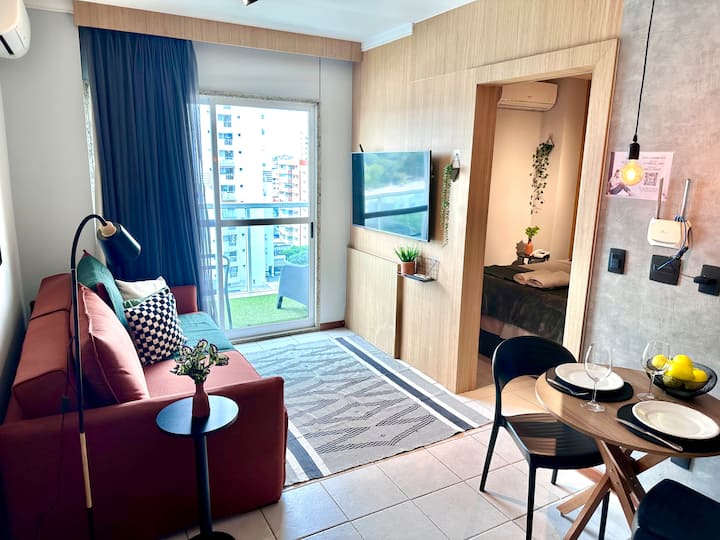 Flat Miolo Praia Canto Vista Mar Cama Queen Ar - Vitória