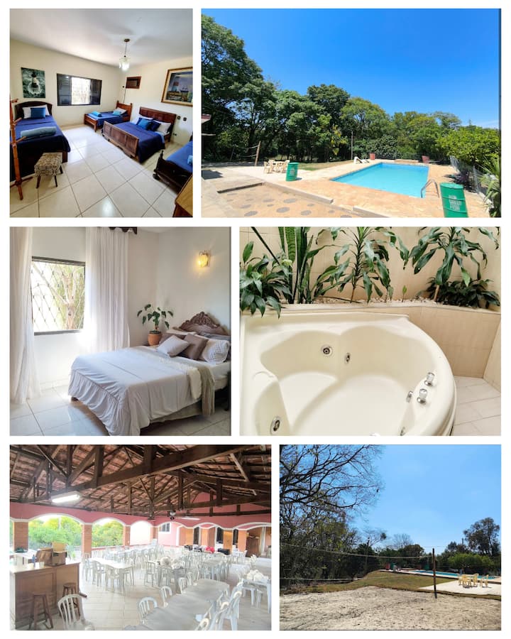 Casa De Campo: Quadra Areia, Piscina, Salão Festas - Piracicaba