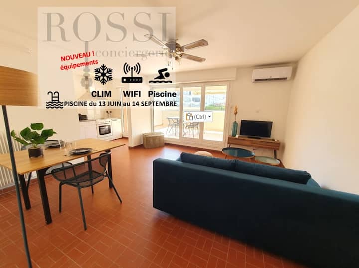 La Terrasse Du Club | Clim | Wifi | Piscine - La Grande-Motte