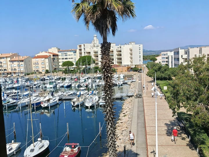 T2 Tout Confort Vue  Port Clim Parking Sécurisé - Leucate
