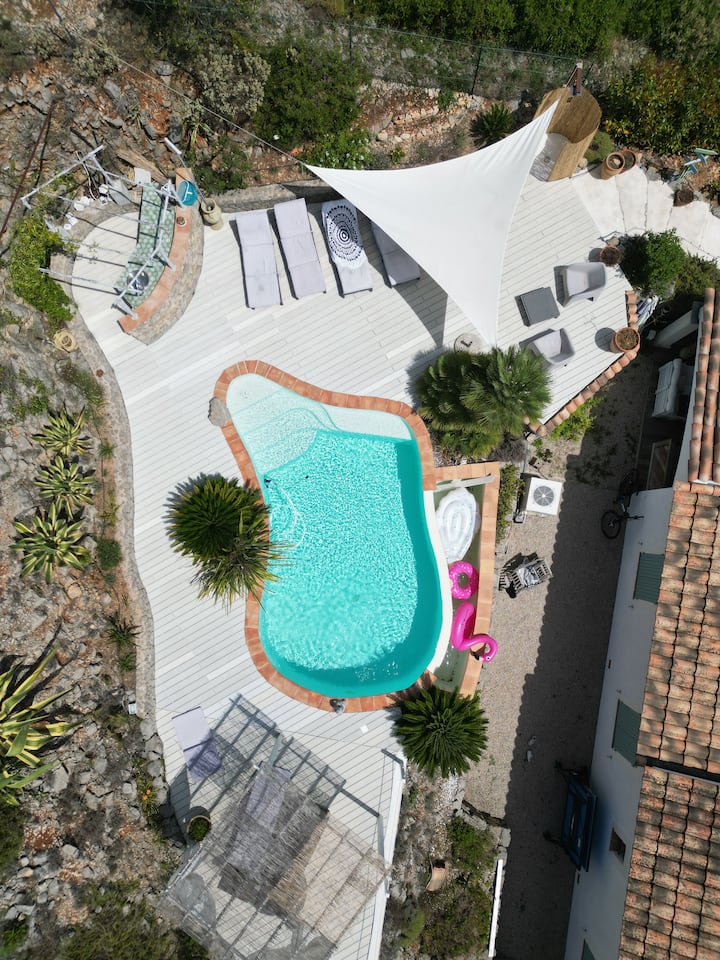 Maison Provençale De 130m2 Piscine Au Sel Vue Mer - Peymeinade