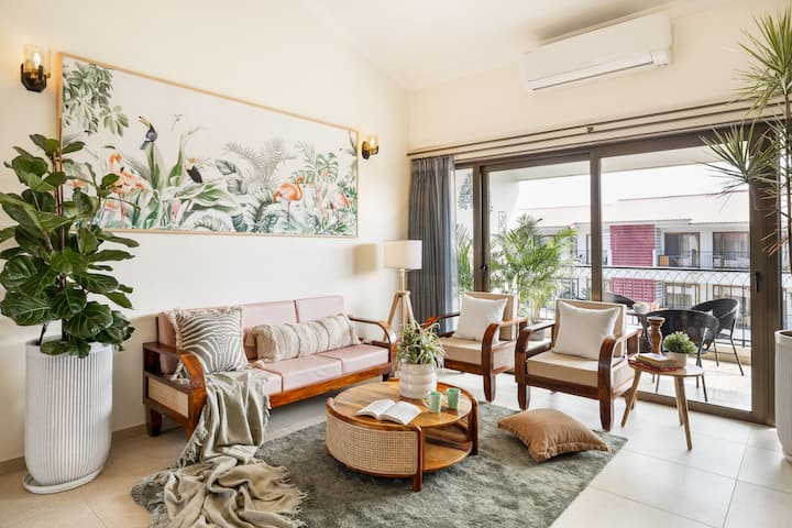 Lavish 233 : 1bhk Fieldview Apt|1km To Baga Beach - Goa