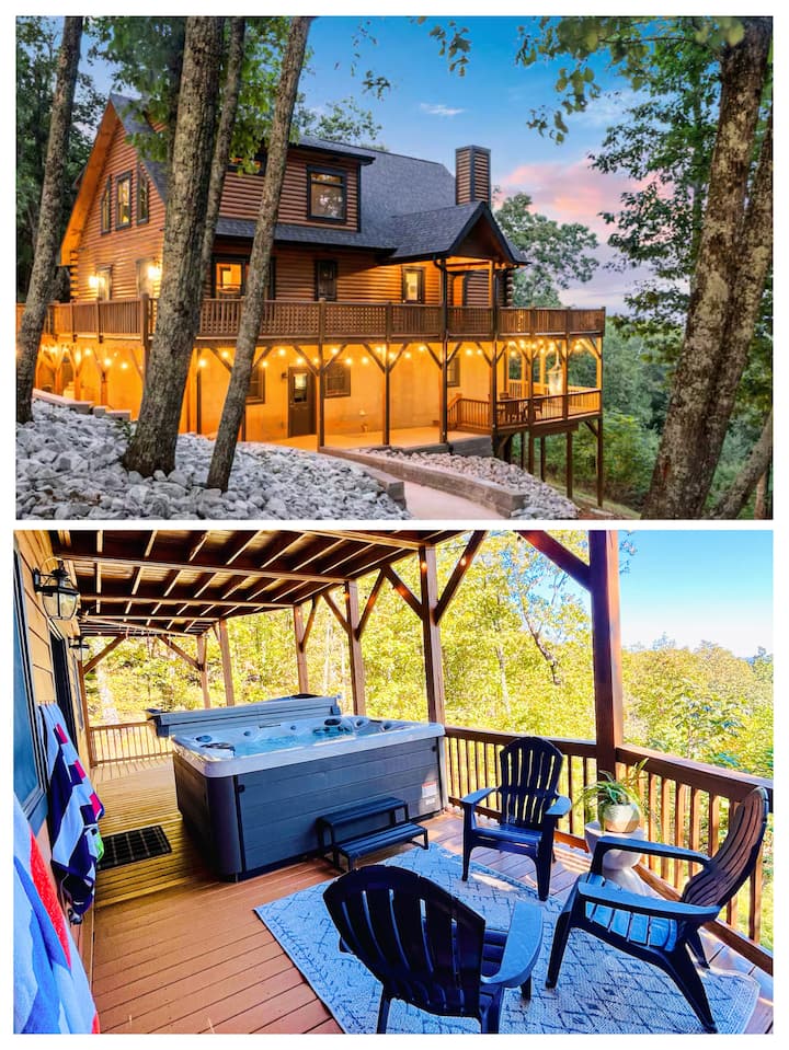 The Luxe Lodge-mountain Views-hot Tub-sauna-relax! - Travelers Rest, SC