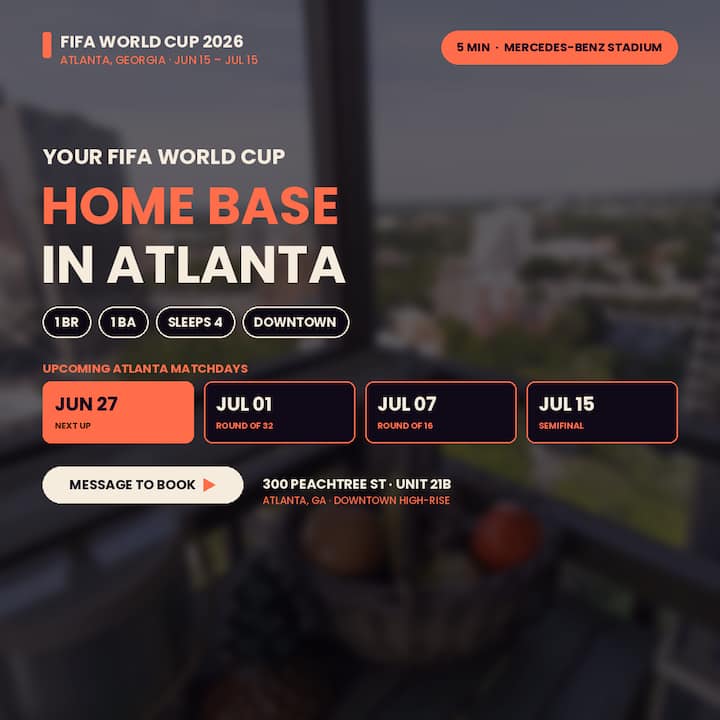 Fifa 1br Dtwn Atl-skyline Balcony | 1mi To Stadium - Atlanta